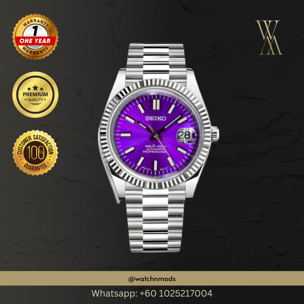 Seiko Mods NH35 Automatic Movement - Datejust Violet Purple | Shopee ...