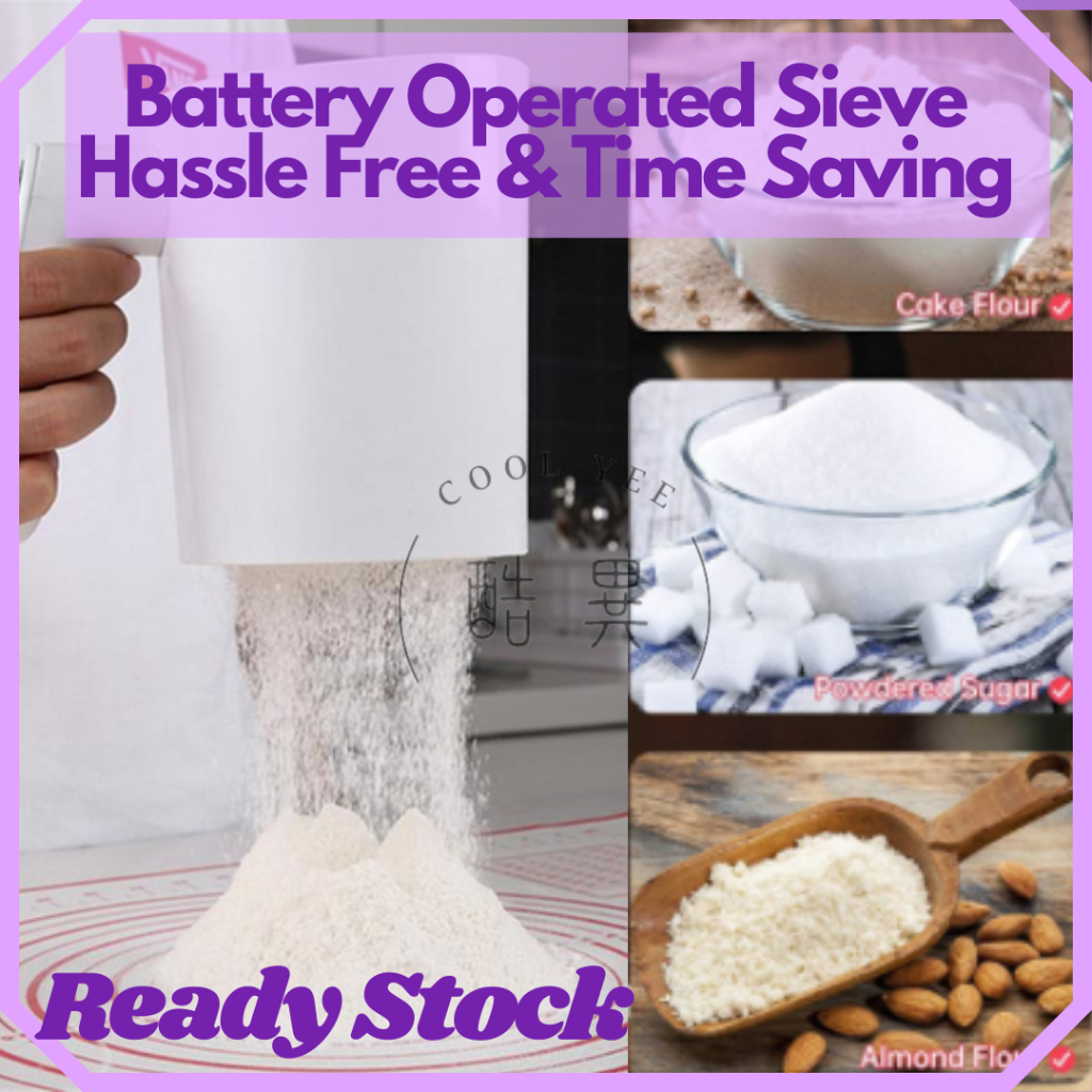 Battery Operated Flour Sieve Strainer Filter Sift Stainless Steel Mesh ...