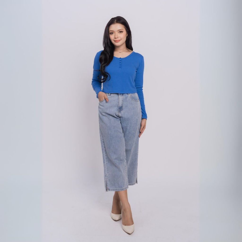 COLEGACY Women's Long Jeans Denim Wide Long Leg Pants (S-2XL) | Shopee ...