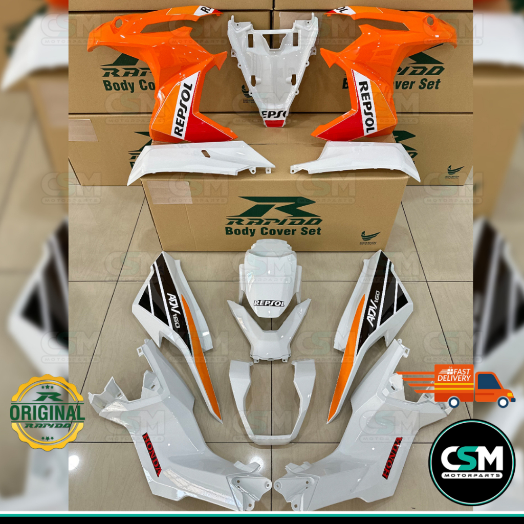 Coverset Bodyset Honda ADV 160 Repsol Orange (STICKER TANAM) | Shopee ...
