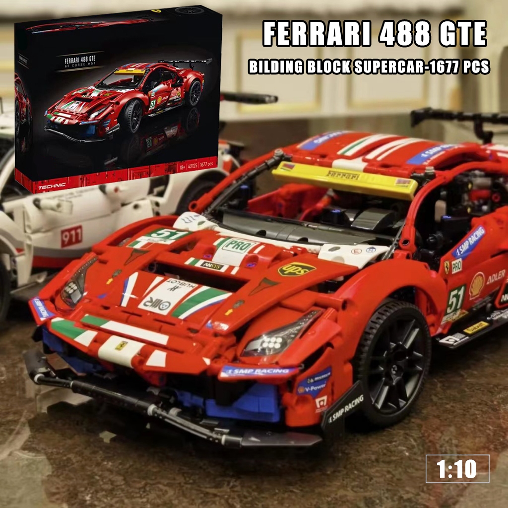 Red FERRARI 488 GTE 1:10 McLaren P1 Building Blocks Mechanical Group ...