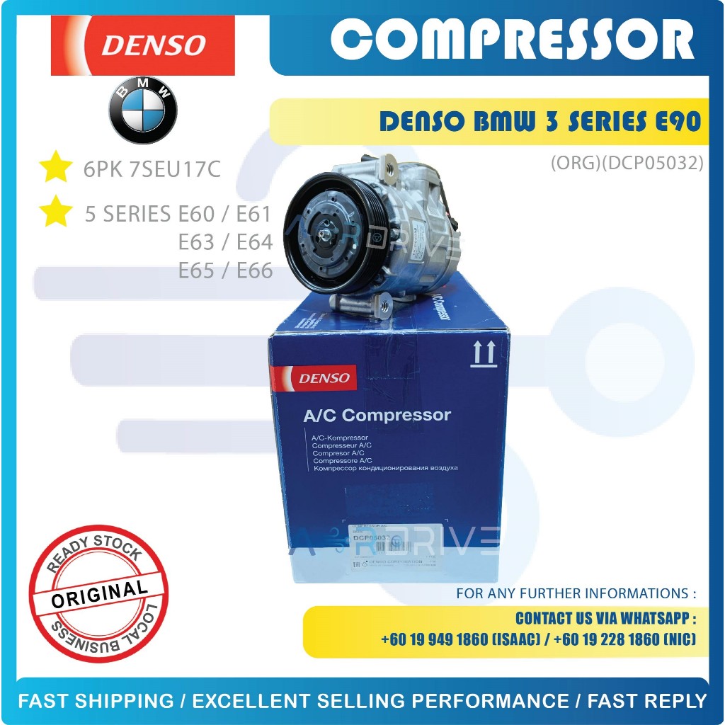 ORIGINAL DENSO BMW 3-SERIES E90 / 5-SERIES E60 /E61 /E63 /E64 /E65 /E66 6PK 7SEU17C COMPRESSOR ...