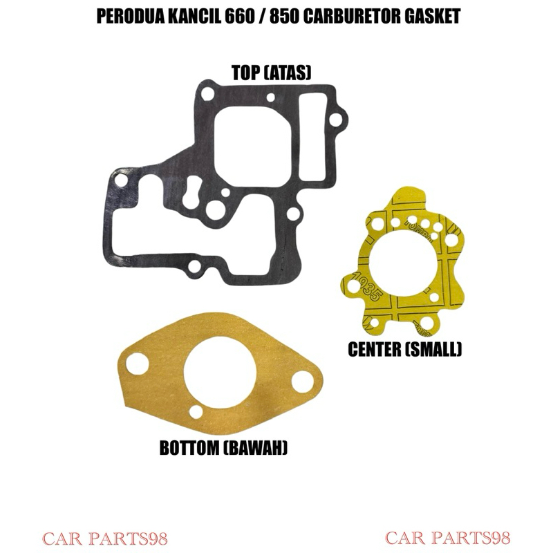 PERODUA KANCIL 660 / 850 CARBURETOR GASKET (TOP / BOTTOM / CENTER ...