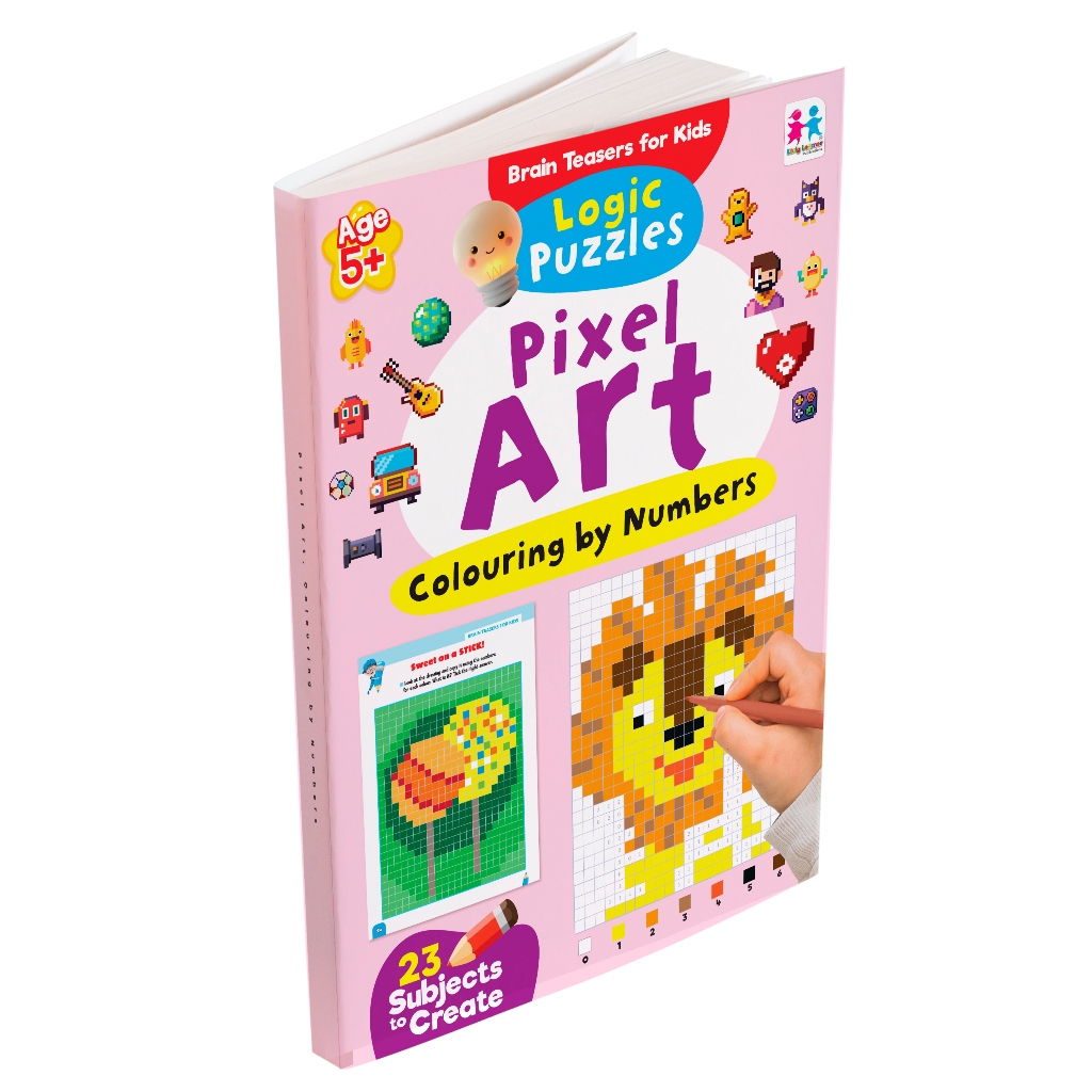 BRAIN TEASERS FOR KIDS PIXEL ART LOGIC PUZZLES (KIDS ACTIVITY BOOK/ A4 ...