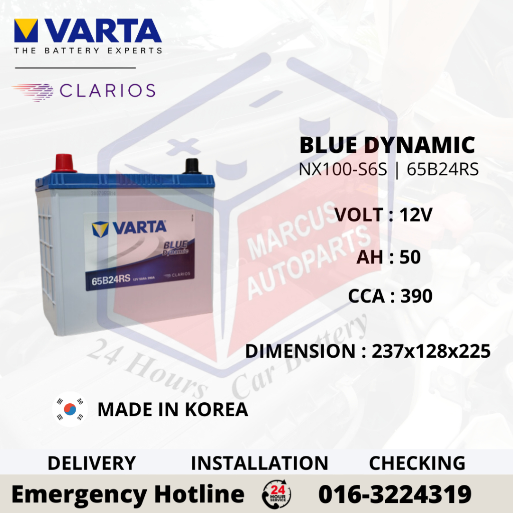 VARTA BLUE DYNAMIC NX100-S6(S) | NS60S | 65B24RS CAR BATTERY | Shopee ...