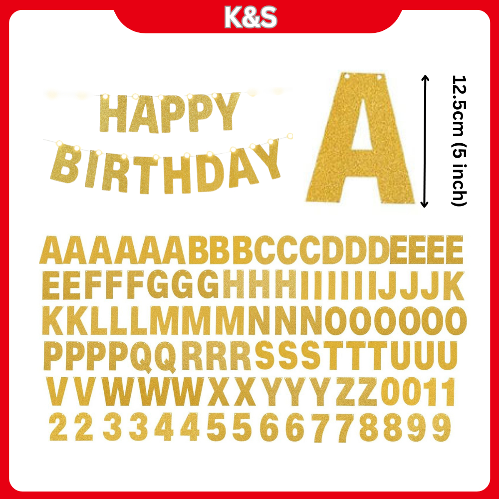 Gold Glitter Paper Alphabet Banner / Alphabet Letter Number / DIY ...