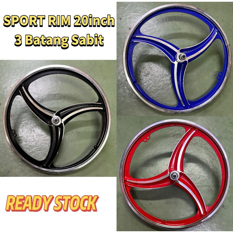 Sport Rim Basikal 3 Batang Sabit Alloy Rim Bicycle Rim 【READY STOCK ...