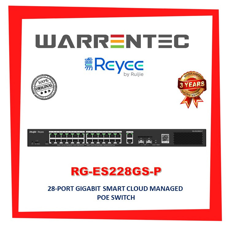 REYEE RG-ES228GS-P 28-PORT GIGABIT SMART CLOUD MANAGED POE SWITCH ...