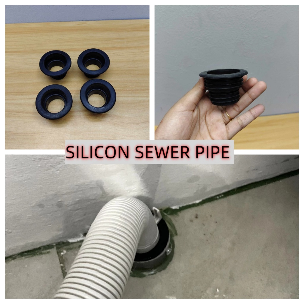 SILICON SEWER PIPE RUBBER FLEXIBLE BLACK FIT HOLE DRAIN WATER PIPE ...