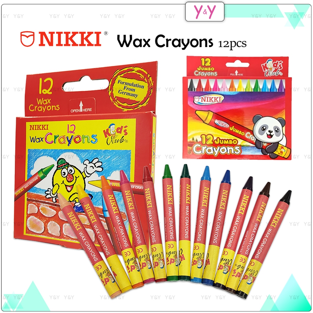 Nikki Wax Crayon 12 Colors / Student Drawing Crayon / Oil Pastel ...