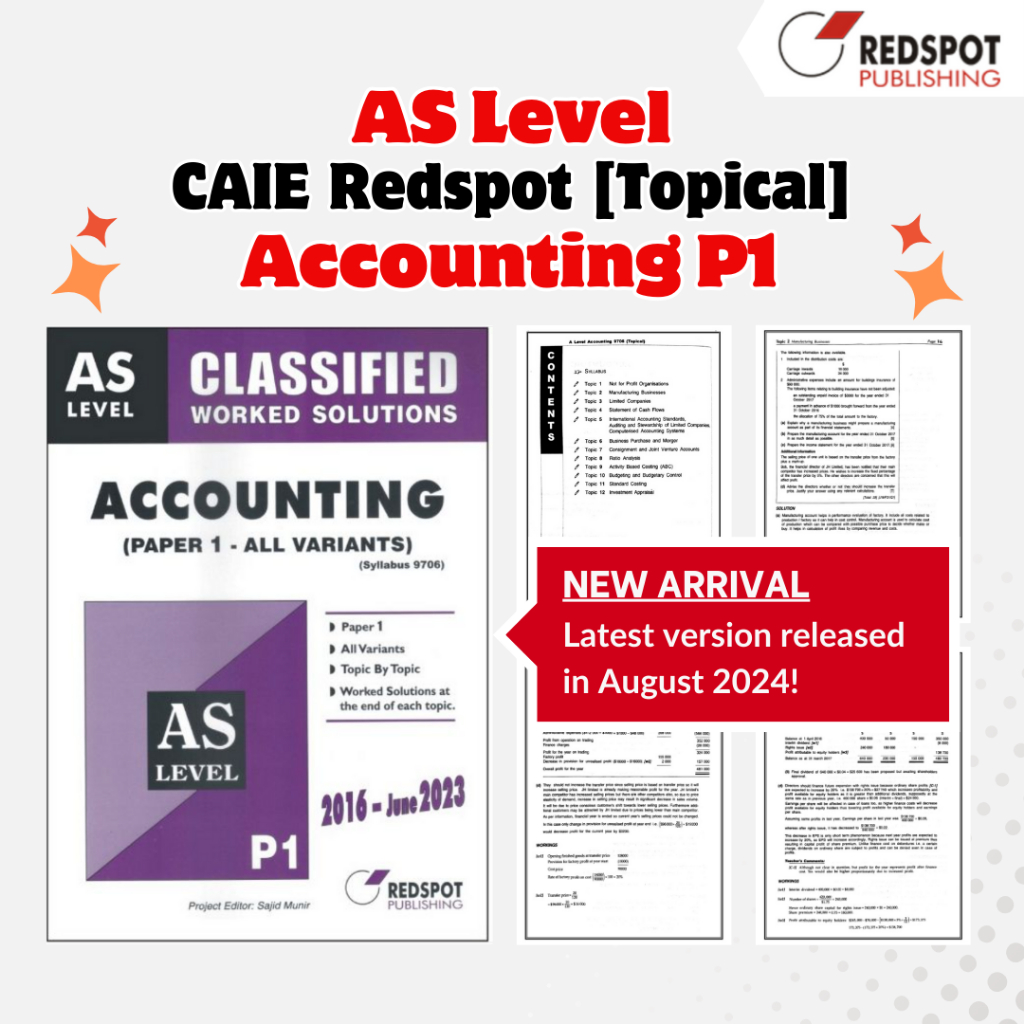 Cambridge Redspot Accounting AS Level P1 [Topical: Latest] | Shopee ...
