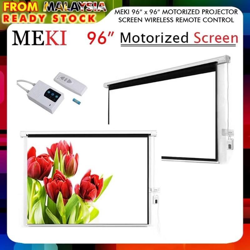 MEKI EZ MOTORIZED PROJECTION SCREEN 96" X 96" (VISTA) | Shopee Malaysia