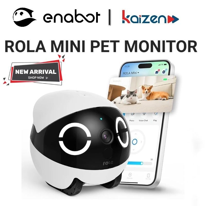 😸KAIZEN STORE MALAYSIA😸Enabot EBO ROLA Mini 2K Camera Robot Moving Pet ...