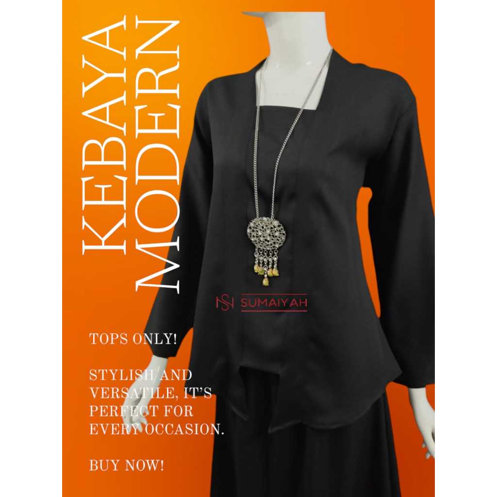 SUMAIYAH Baju kebaya moden wanita plain dewasa TOP ONLY | Shopee Malaysia