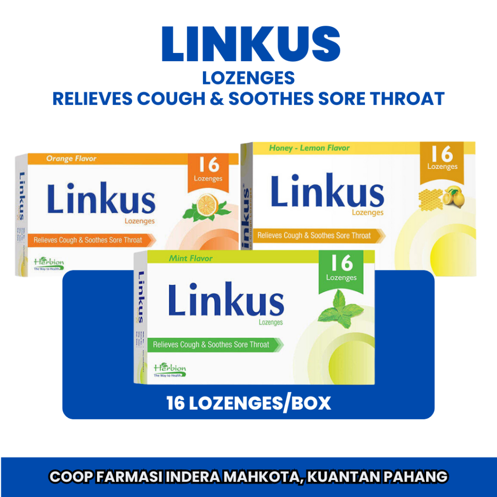 LINKUS LOZENGES FLAVOR HONEY-LEMON | ORANGE | PUDINA | Shopee Malaysia