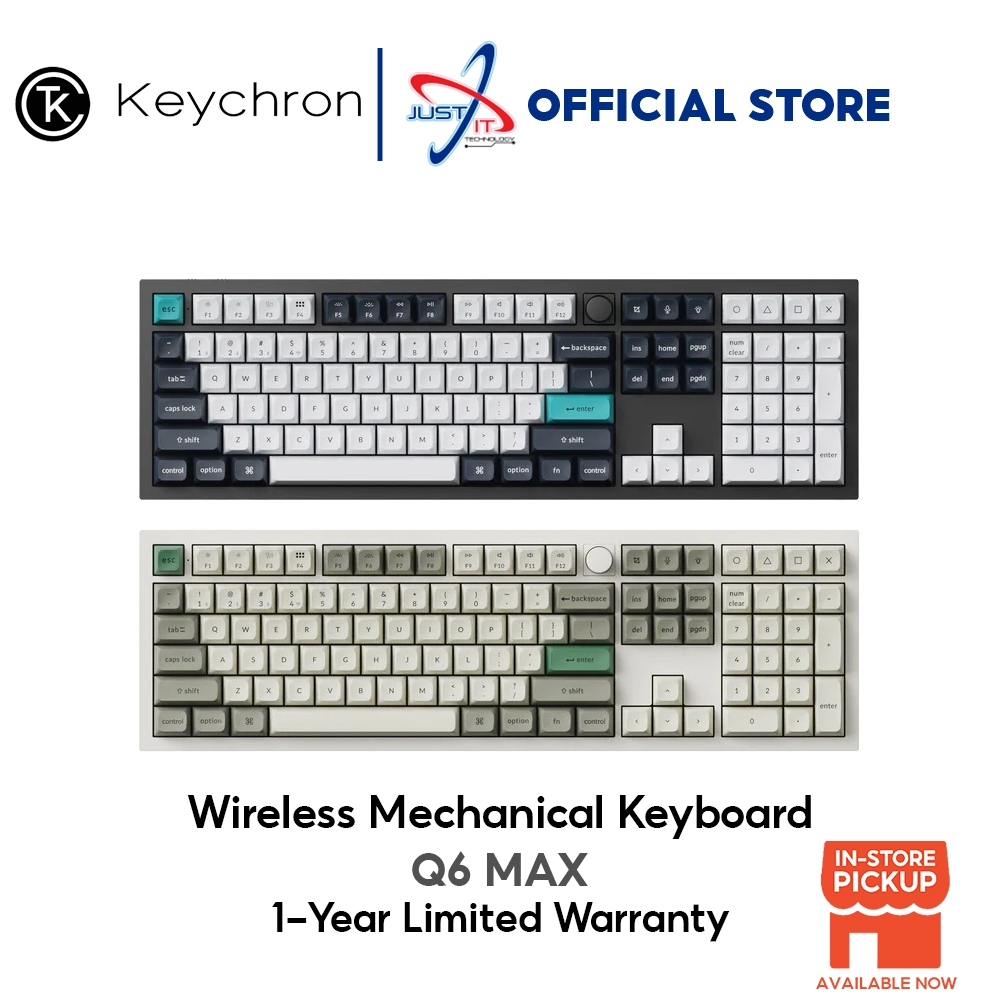 Keychron Q6 Max Bluetooth Wireless Mechanical Keyboard - Black/White ...