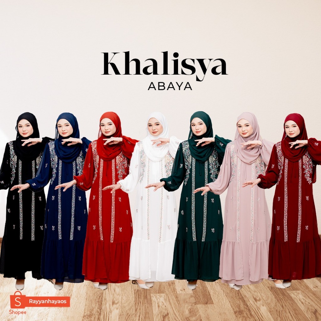 SALE Rayyan Haya’ Khalisya Abaya Sulam Embroidery FREE SHAWL Ironless 1 ...