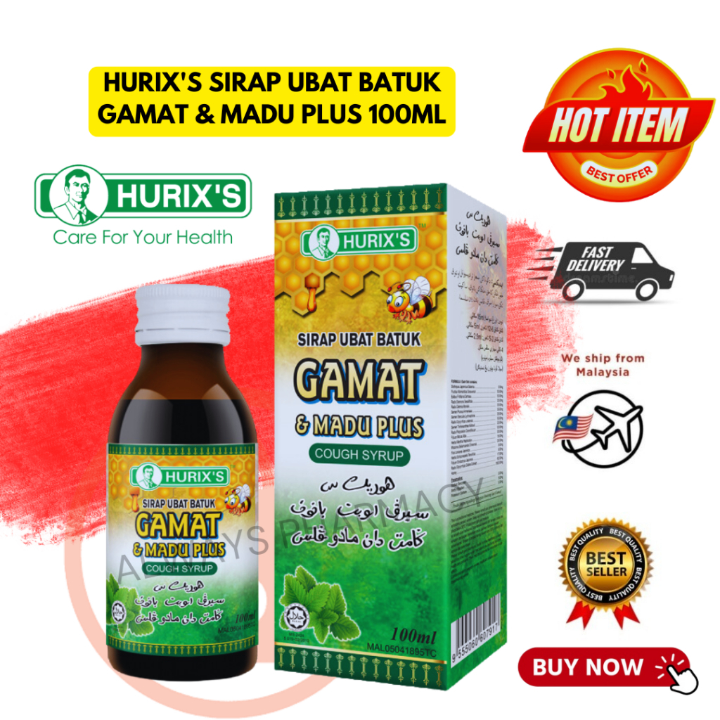 HURIX'S UBAT BATUK GAMAT DAN MADU PLUS 100ML - 1 BOTTLE 100ML - SESUAI ...