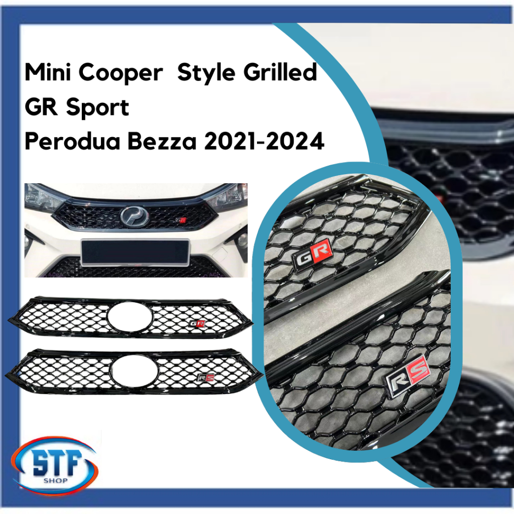 Perodua Bezza 2021-2024 Front Grill Glossy Black (Mini Cooper Style) RS ...