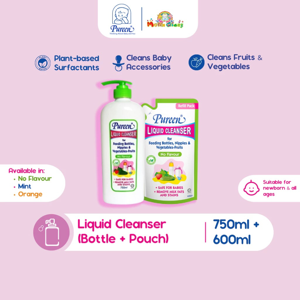 Pureen Liquid Cleanser Value Pack (Bottle + Refill) 750ml + 600ml (BEST ...