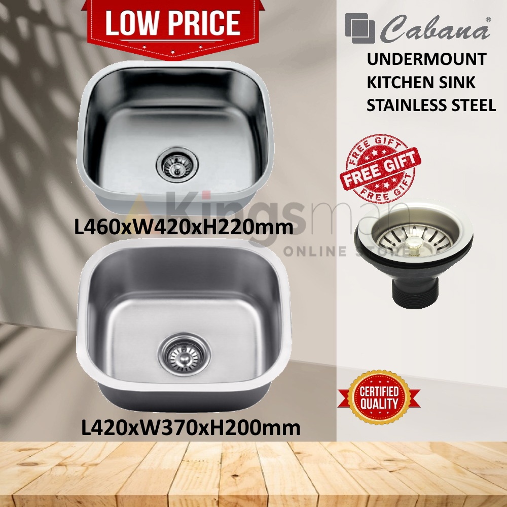 [Kingsman] Cabana Undermount Topmount Sink Single Bowl Sink Stainless ...
