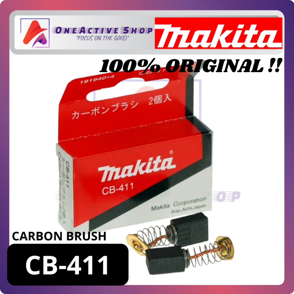 ORIGINAL MAKITA CARBON BRUSH CB411 | CARBON BRUSH FOR 3709 TD0101F TW0350 M1901B CB-411 191940-4 ...