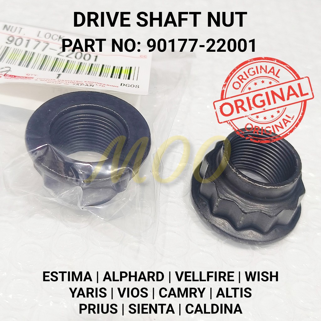 ORIGINAL TOYOTA DRIVE SHAFT LOCK NUT 90177-22001 TOYOTA ESTIMA ALPHARD ...