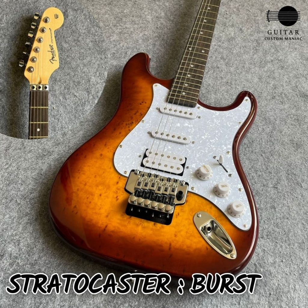 GCM Custom Made Burst Stratocaster Electric Guitar Custom Maniac ...