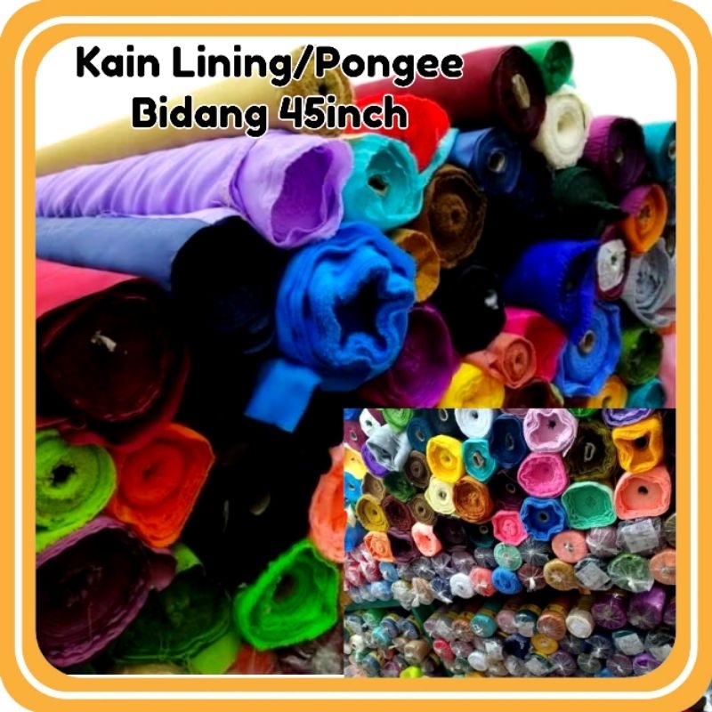 KAIN LINING(Polyester) / PONGEE (BIDANG 45") | Shopee Malaysia