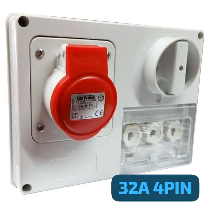 GEWISS INTERLOCKED SOCKET OUTLET GW66041 32A 4PIN | Shopee Malaysia