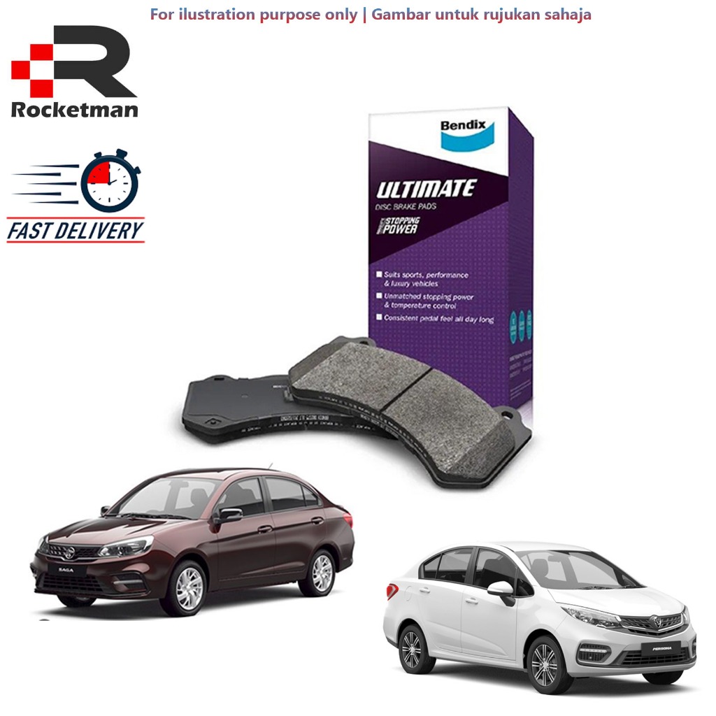 BENDIX ULTIMATE FRONT BRAKE PADS PROTON SAGA VVT 2019+ IRIZ PERSONA VVT ...