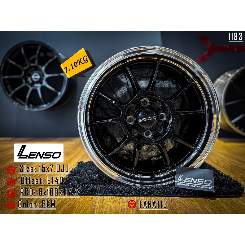 LENSO FANATIC 15X7 ET40 8X100/114.3 BKM | Shopee Malaysia