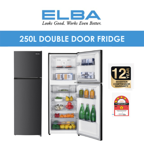[NEW STOCK] ELBA 250L 2 Door Inverter Refrigerator / Fridge Peti Sejuk ...