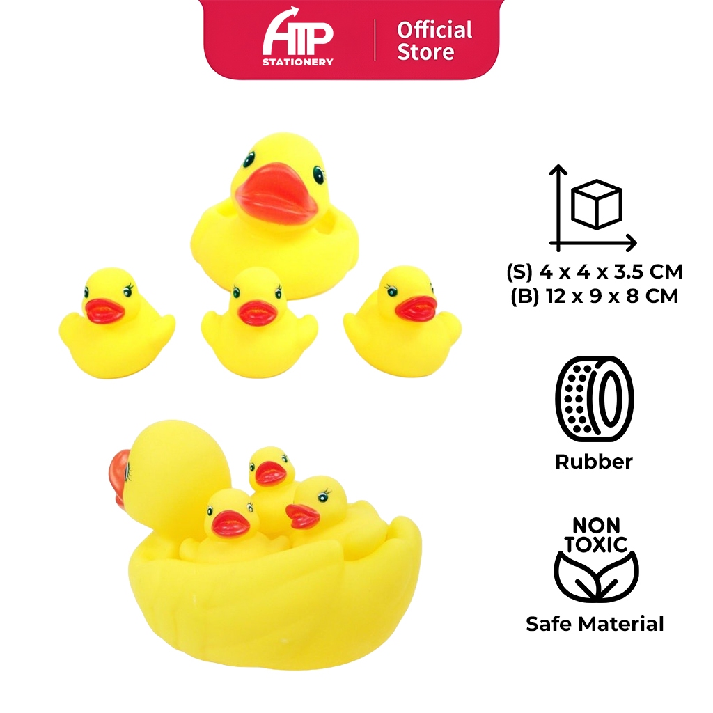 4Pcs Mother Duck with Duckling Bath Tub Water Floating Rubber Squeaky ...
