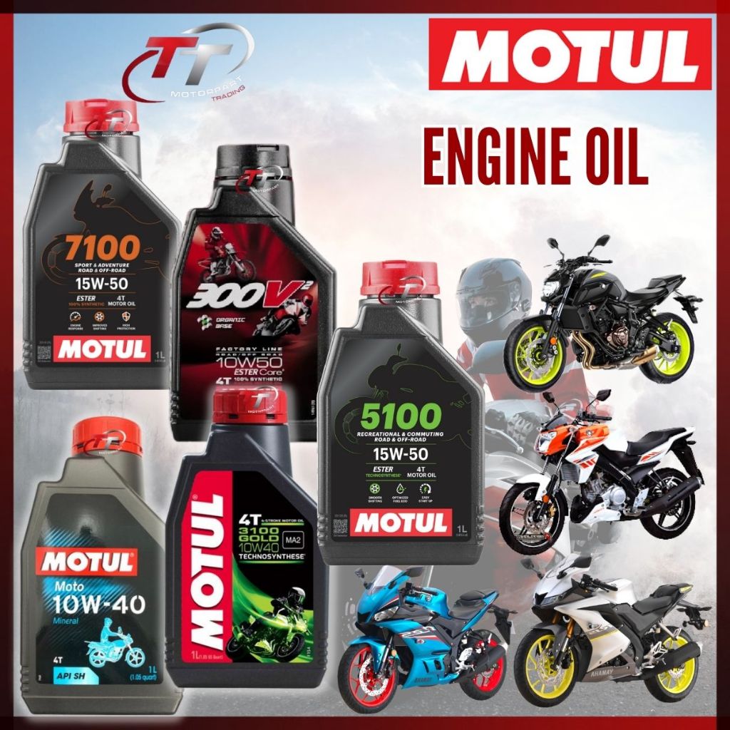 MOTUL 4T 3100 5100 7100 300V Semi Fully Synthetic Engine Oil Filter Ori ...