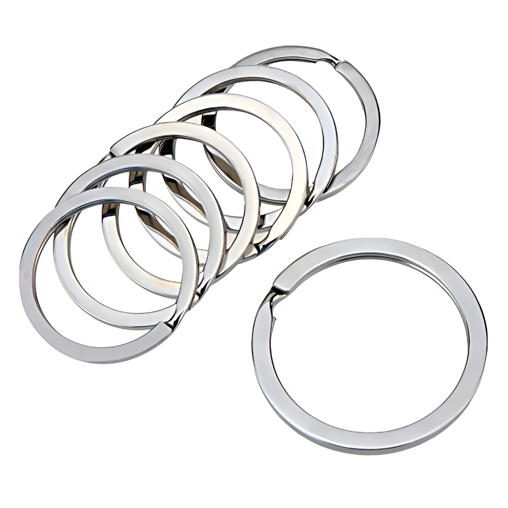 5pcs Flat Key Rings Loops 15/20/25/28/30mm Round Split Wire Ring Loop ...