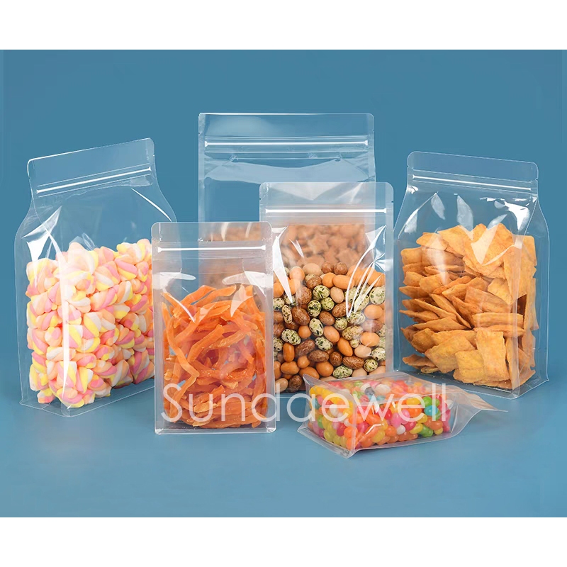 Frosted Clear Thick Plastic Transparent Gusset Up Ziplock Airtight Bag ...