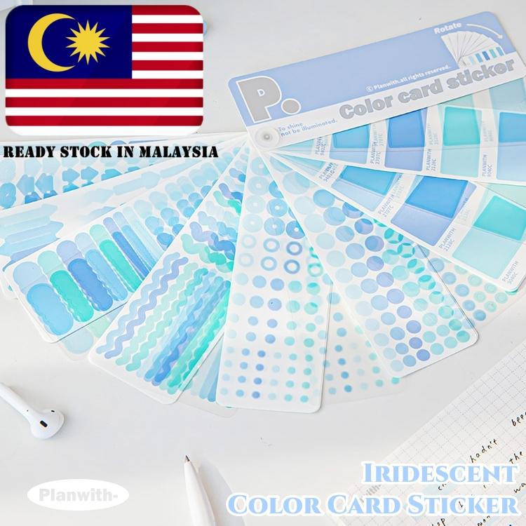 INS Planwith Iridescent Color Card Stickers Index Tag Marker DIY ...