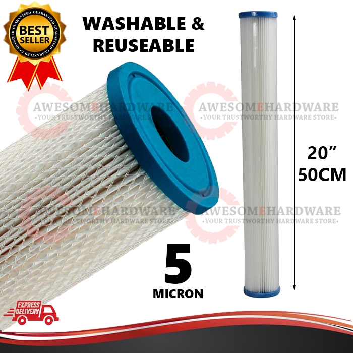 (5 MICRON) 20" POLYESTER PLEATED CARTRIDGE WATER FILTER REPLACEMENT FOR ...