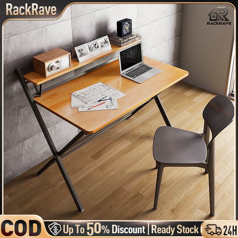 RR-【No Need Install】Foldable Table Square Writing Desk Folding Study ...