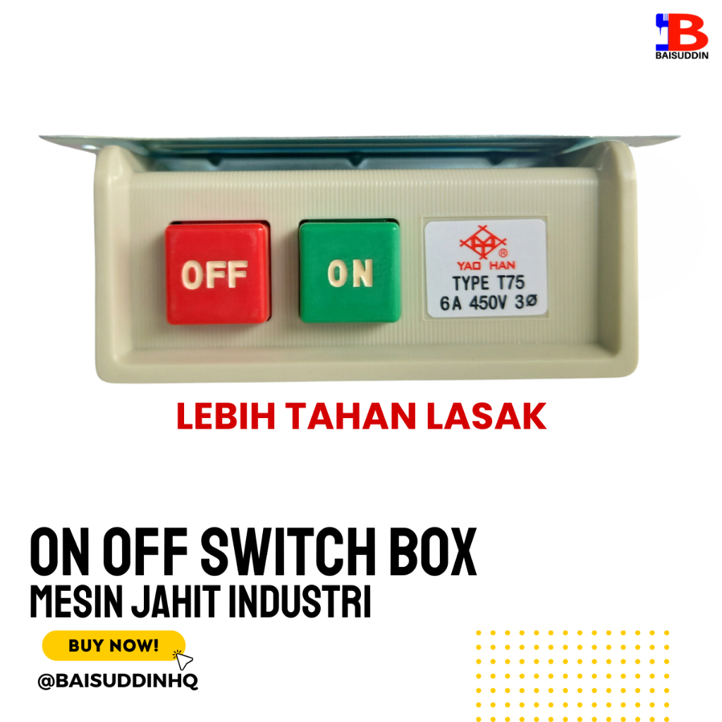 On Off Switch Box 450V untuk Mesin Jahit Industri Lurus dan Tepi / for ...