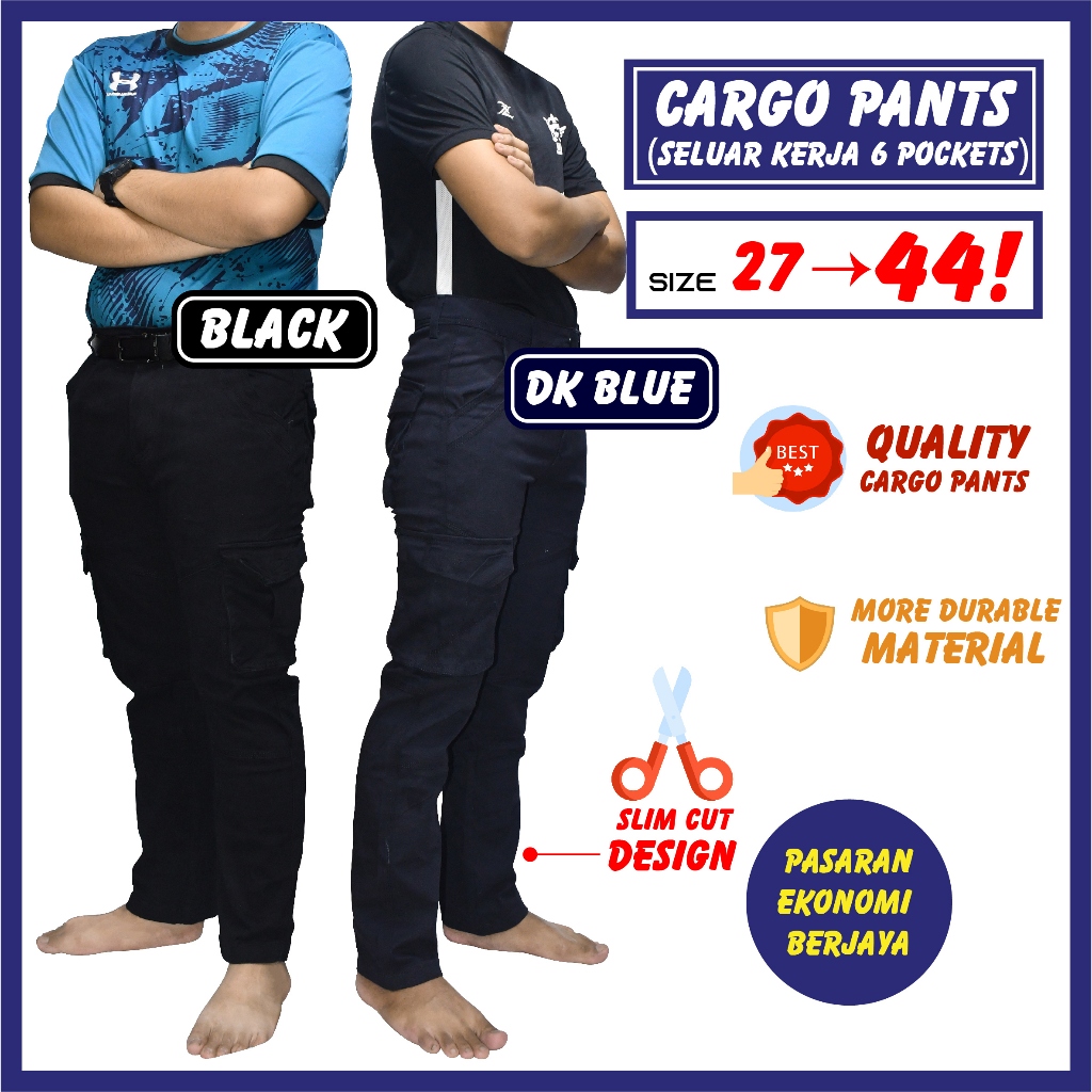 SELUAR POCKET 9616# CARGO PANTS KARGO SLACK SIX POCKETS SELUAR KERJA ...