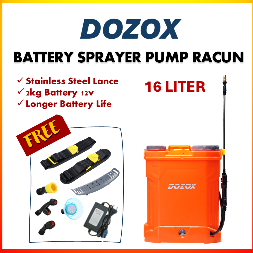 DOZOX 16L 20L Battery Pump Electric Knapsack Sprayer Pump Pam Racun ...