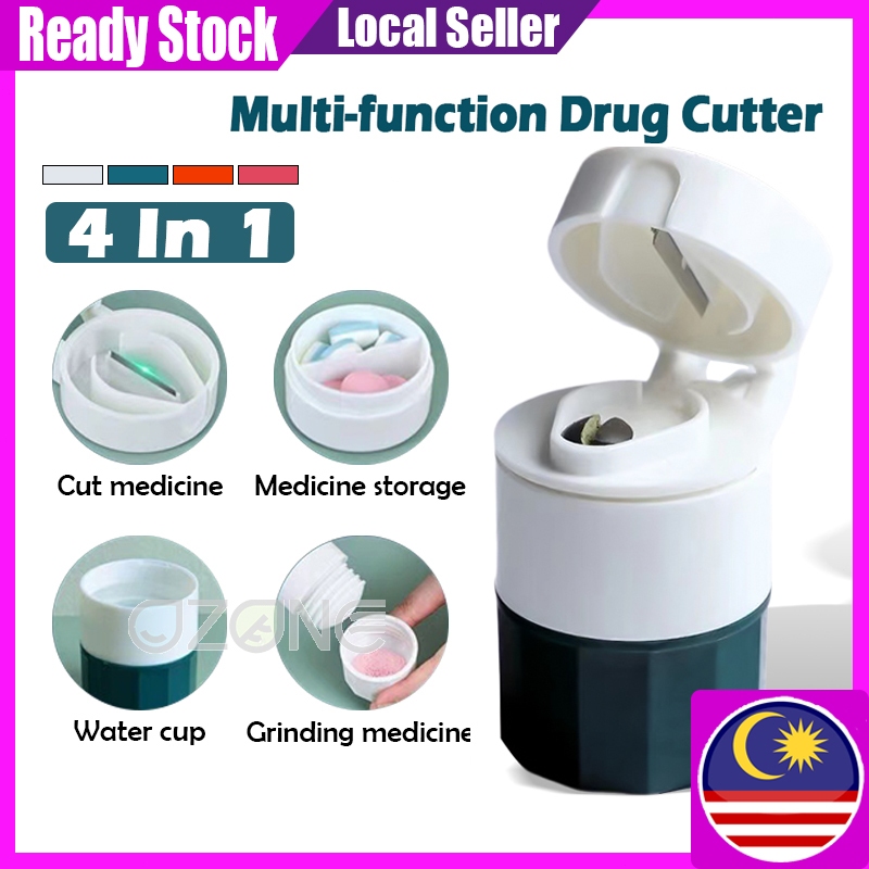 NEW Medicine Cracker Cutter Home Grinding Pill Box 4 In 1 Medicine ...