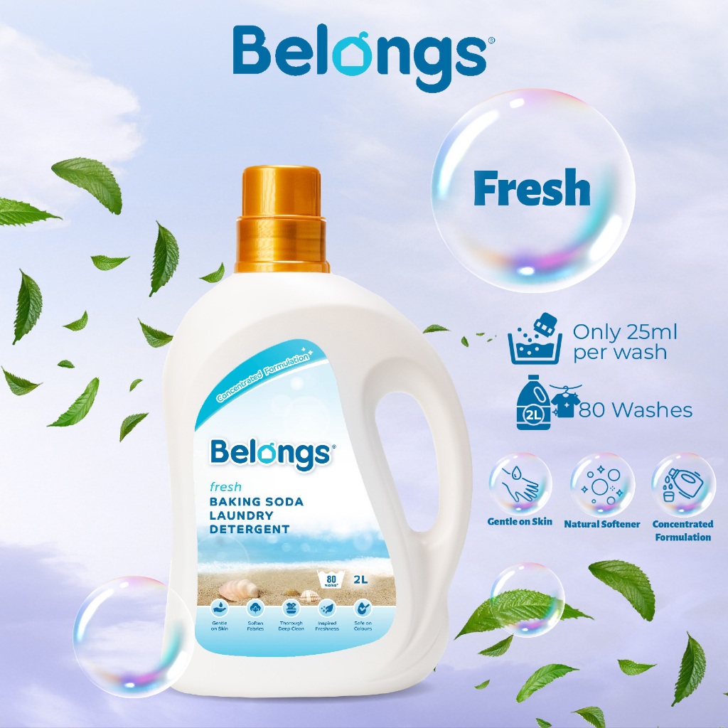 Belongs Baking Soda Laundry Liquid Detergent - FRESH 2L l Fabric ...