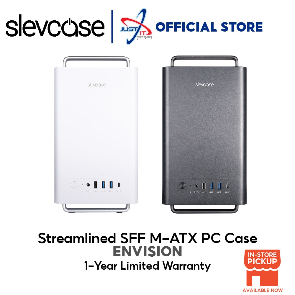 SLEVCASE ENVISION STREAMLINED SFF M-ATX PC CASE (CASING) PRE-INSTALLED ...