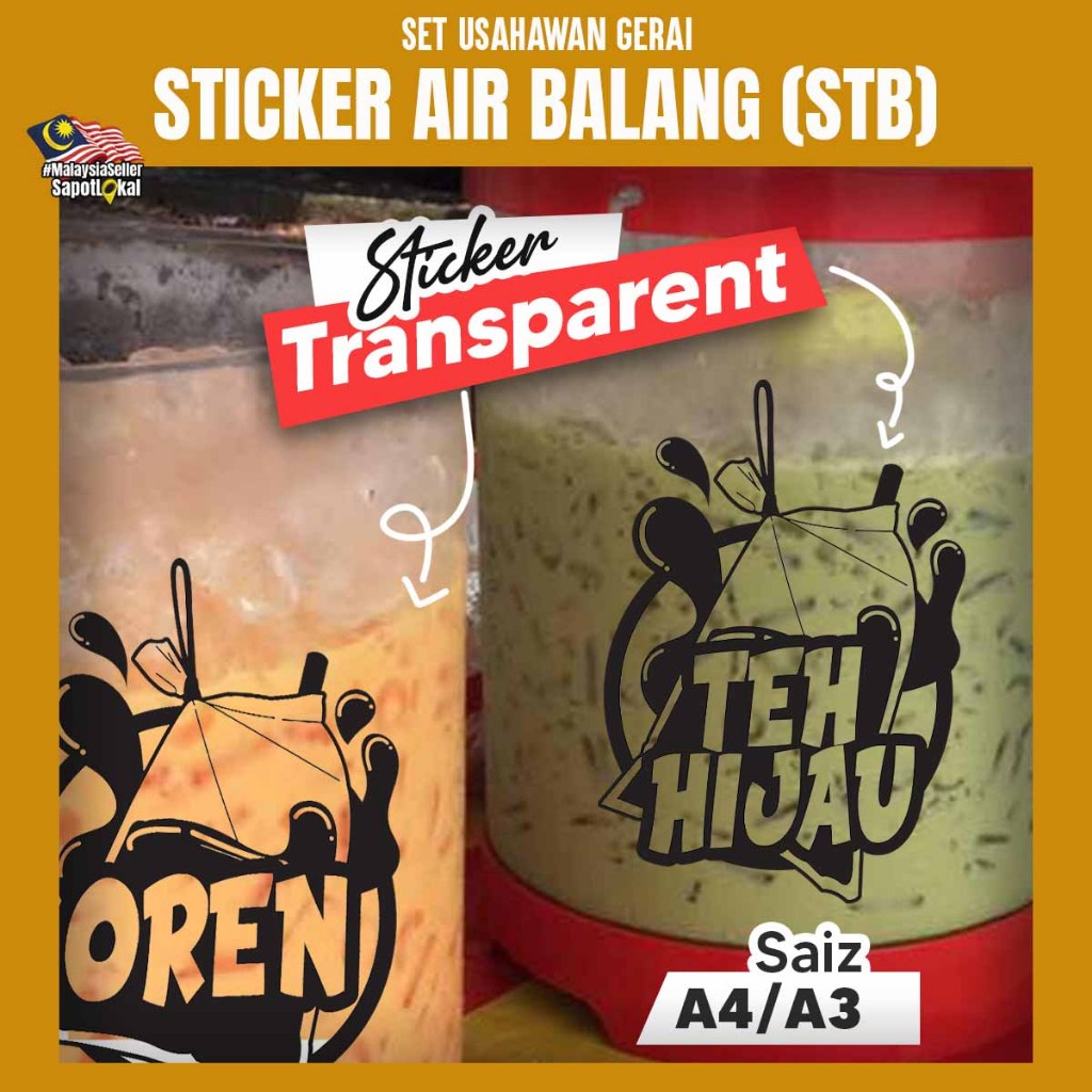 Stiker Air Balang Transparent - Air Gantung Kalis Air Custom - Simple ...