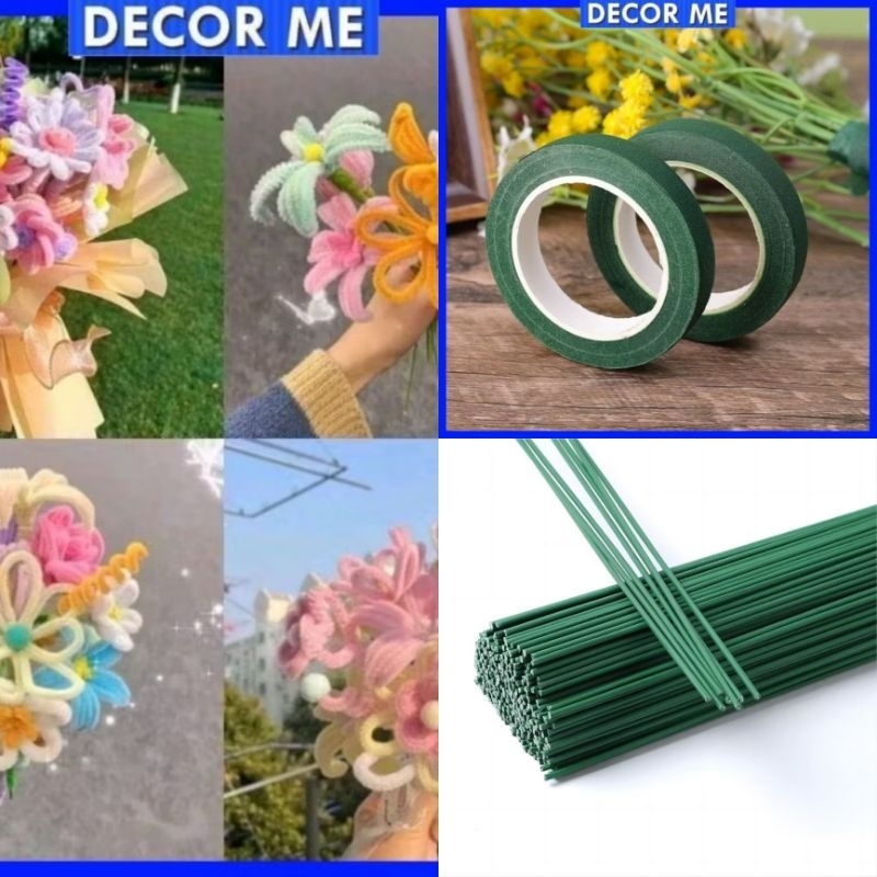 100PCS PIPE CLEANER CRAFT CHENILLE STICK , FLORAL TAPE , FLOWER STEM ...
