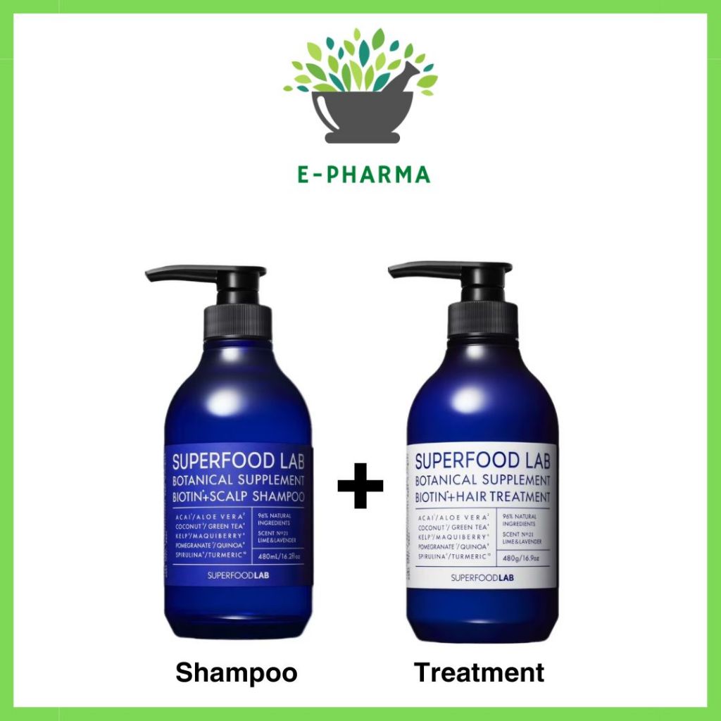 SUPERFOOD LAB Biotin Plus Scalp Shampoo 480ml, Treatment 480ml | Shopee ...