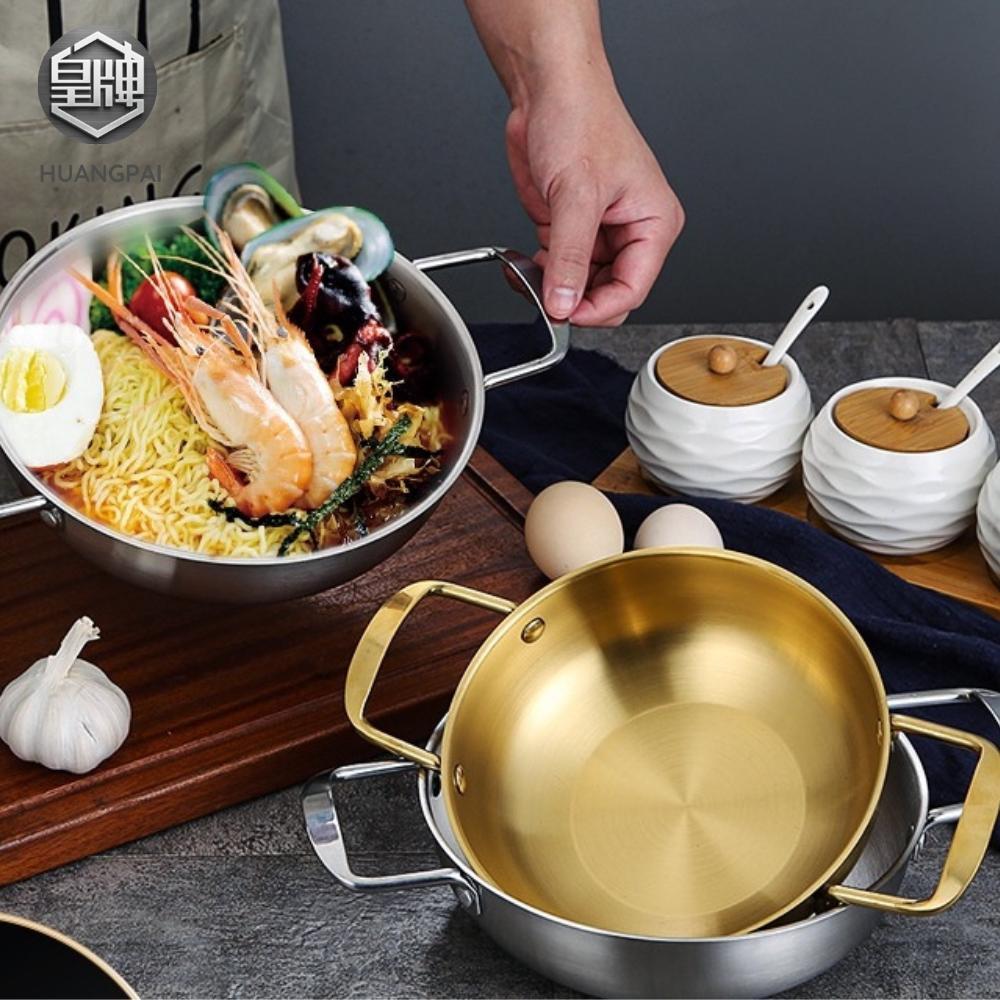Korean Ramen Pans/Korean Stainless Noodle Pans/Gold Ramen Pan Double ...